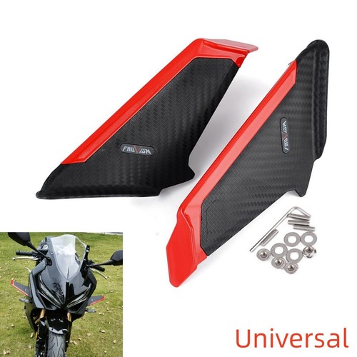 Universal Carbon Fiber Look Motorcycle Side Winglets Wind Fin Spoiler ...