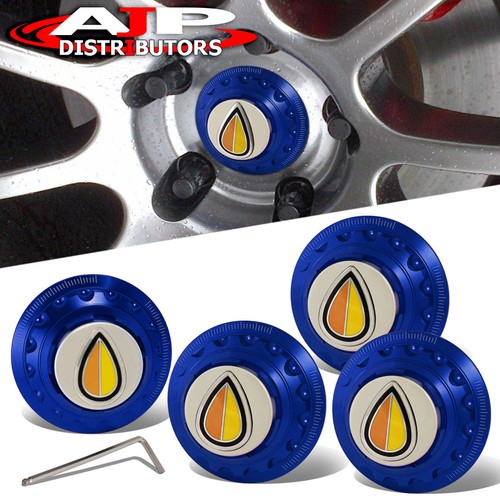 (4 Pieces) Universal 2.5" Racing Sport Wheel Hub Center Caps JDM VIP ...