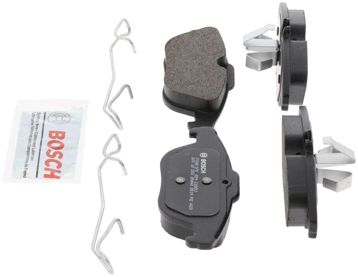 For 2008-2014 Mercedes C300 Bosch QuietCast Semi-Metallic Brake Pads ...