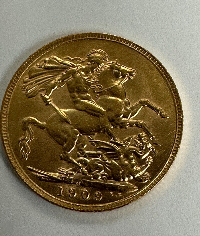 1909 Edward VII Great Britain Full Soverein 22K Gold 7.9g Coin | eBay