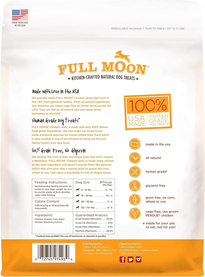 Full Moon All Natural Human Grade 24oz. Chicken Jerky Dog Treats | eBay