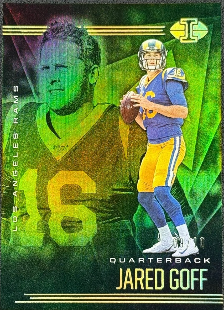 2020 Panini Illusions - Jared Goff #71 Trophy Collection Green /10 for ...