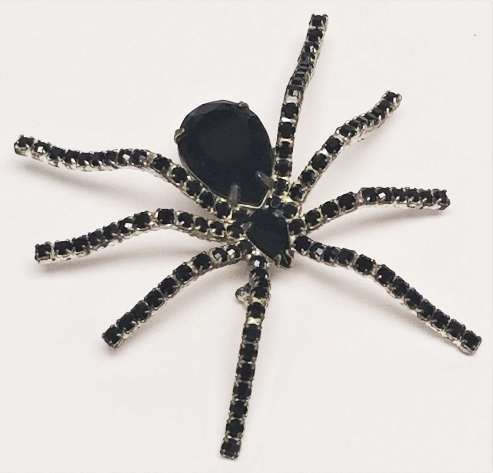 Vintage IVANA BLACK Rhinestone SPIDER Brooch / Pendan… - Gem