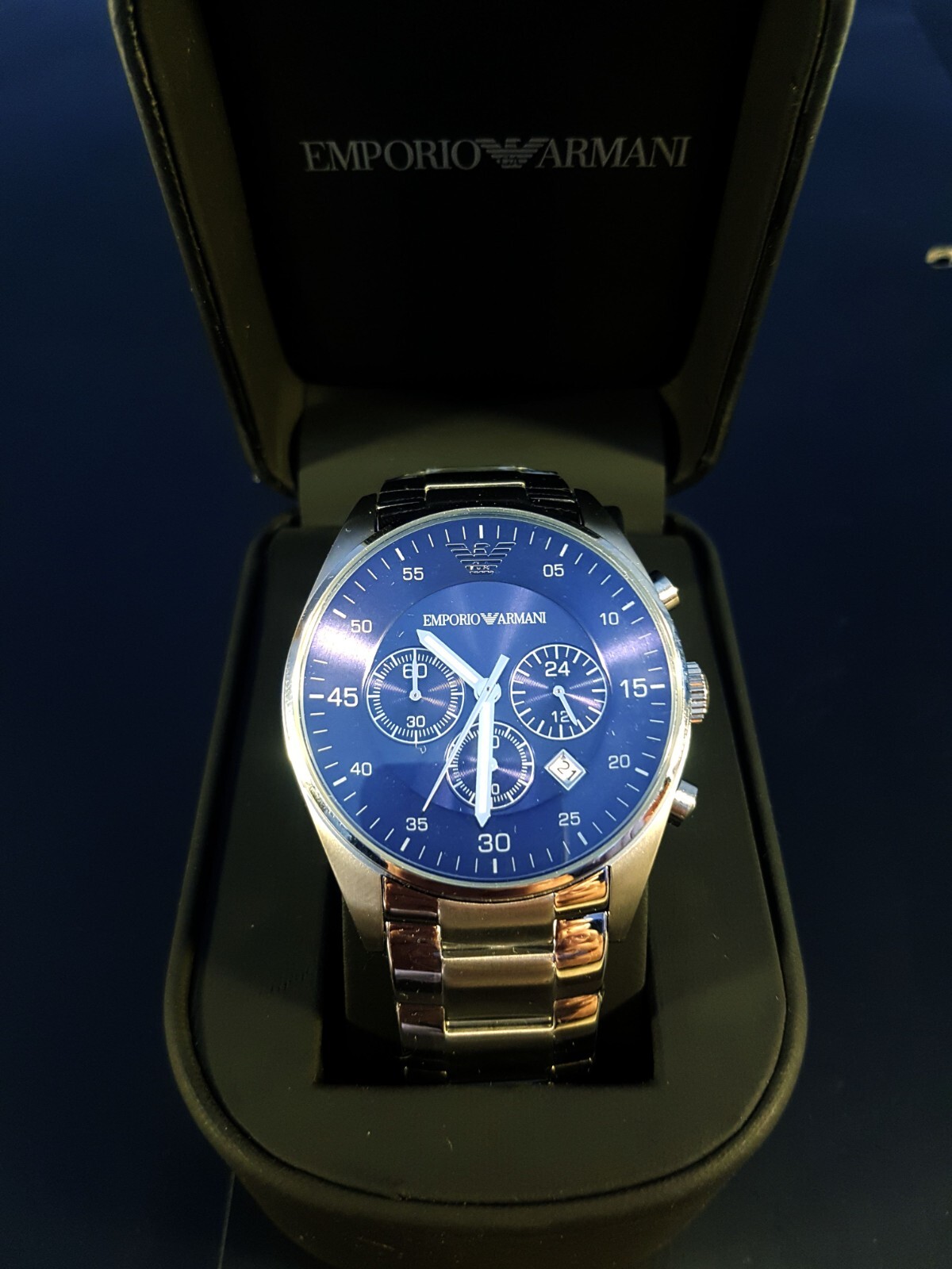 Emporio+ARMANI+AR5860+Mens+Steel+Chronograph+Watch for sale online | eBay