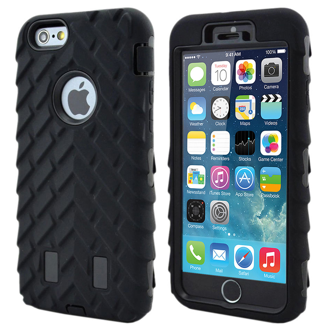 Heavy Duty Tyre Rugged Shock Proof Builder Case Cover For iPhone 7 8 6 ...