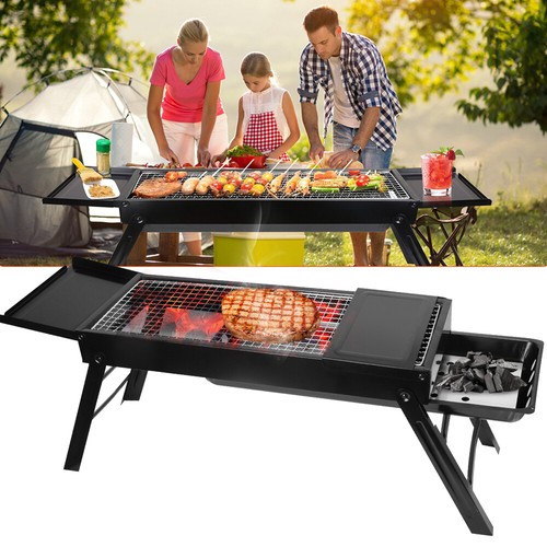 Foldable Charcoal BBQ Grill Tabletop Barbecue Grill for Outdoor Camping ...
