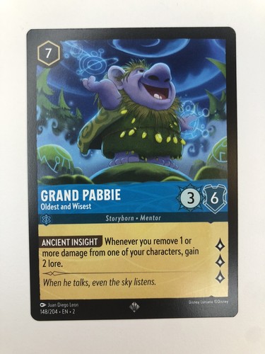 Disney Lorcana Grand Pabbie Oldest and Wisest 148/204 Super Rare Non ...