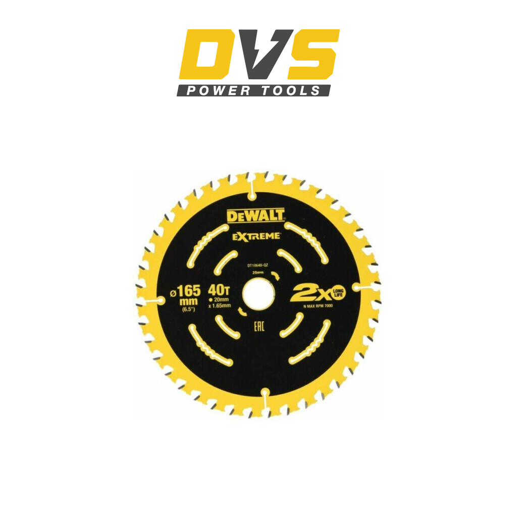 DeWALT DT10640 Extreme Cordless 165mmX20mm Circular Saw 40 Tooth Disc ...
