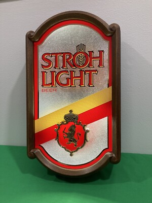 Vintage STROH LIGHT BEER Breweriana Advertisement Electric Bar Sign ...