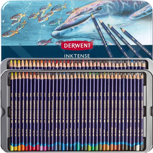 NEW 72 Derwent Inktense Colour Pencils Coloured Full Set Mix w/ Water ...