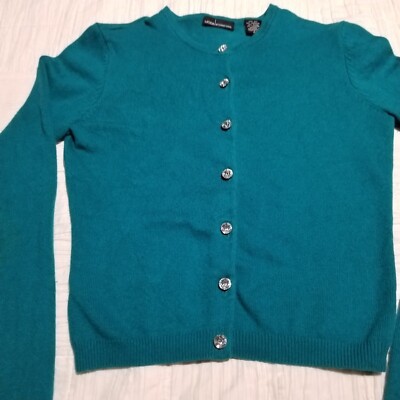 Moda International Cashmere Cardigan Sweater For Women's Button Front ...