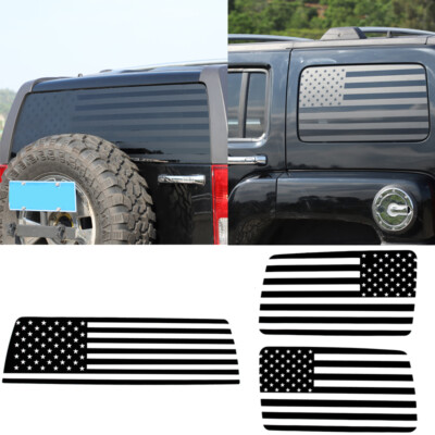 Fit For Humme-r H3 Window Decal American US Flag Sticker Rear Side ...