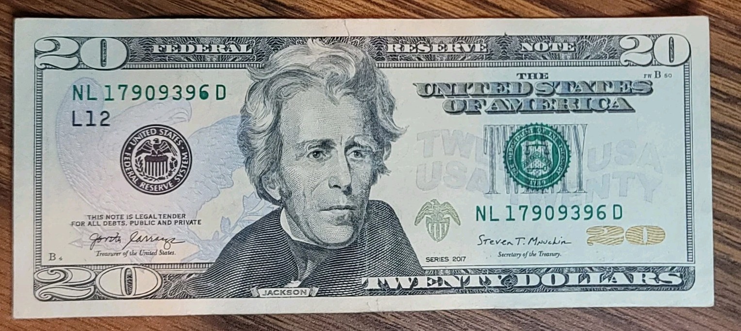 $20 Twenty Dollar Bill filled in "6" Ink Stain Error Number 2017 | eBay
