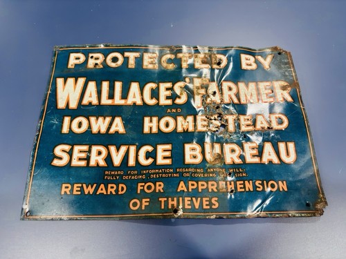 Vintage Sign Farm Iowa Homestead Service Bureau Insurance Protected ...