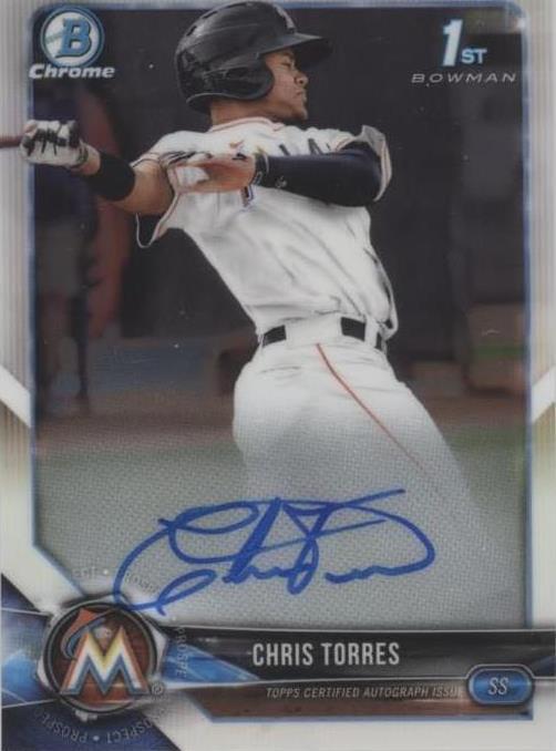 2018 Bowman Chrome - Prospect Autographs Christopher Torres #BCPA-CT ...
