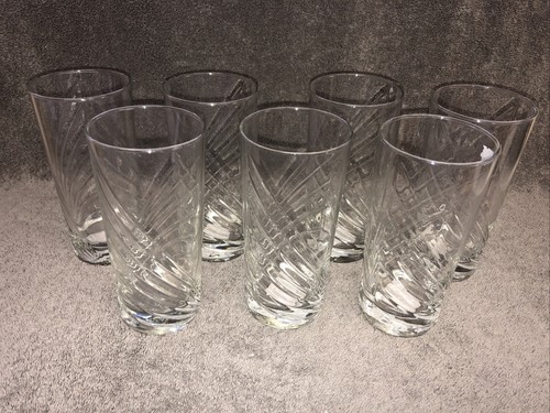 Beautiful Possibly Libbey Tumblers With Swirl Pattern Set of 7 | eBay