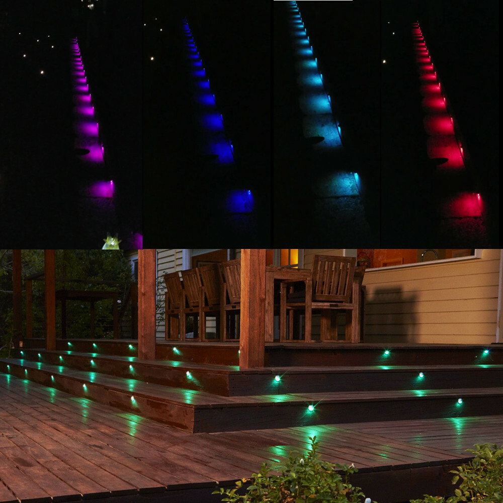 10X 50mm 12V Black Bluetooth Half Moon LED Deck Light Stair Step Fence ...