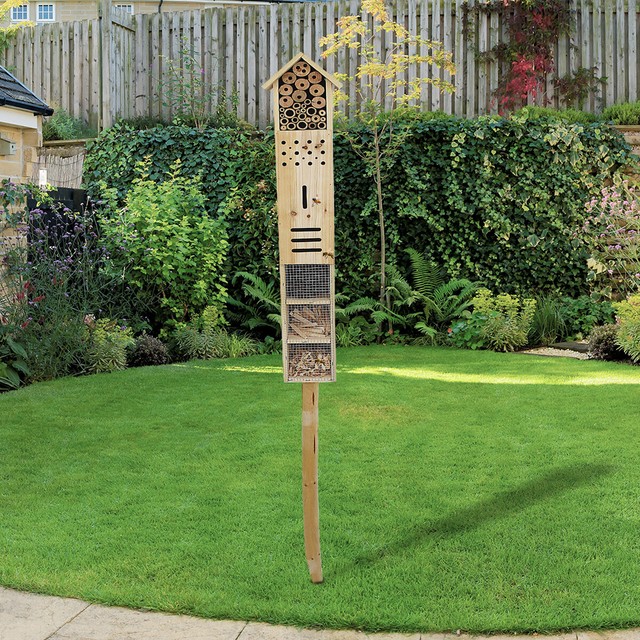 Large Wooden Standing Insect Bugs Garden Hotel Home Bees Ladybird Nest ...