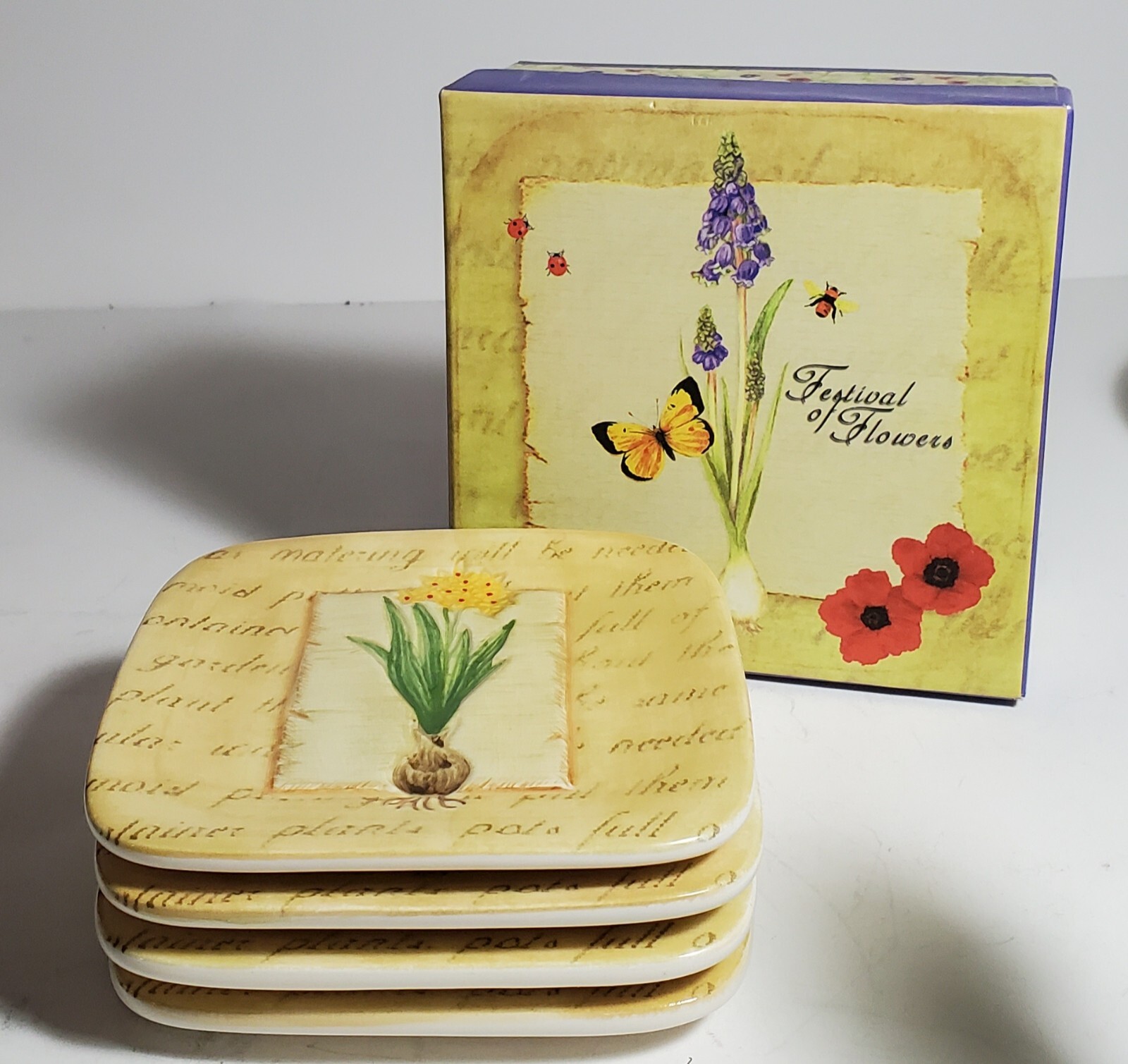 Festival Of Flowers Mini Plates Set Of 4 | eBay