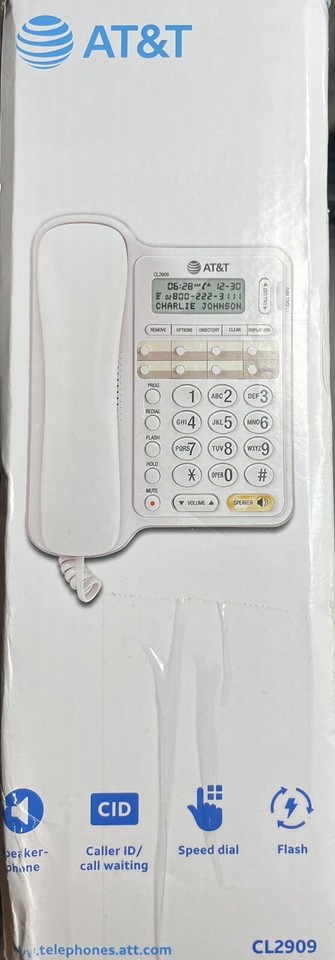 AT&T CL2909 Corded Phone with Speakerphone and Caller ID/Call Waiting ...