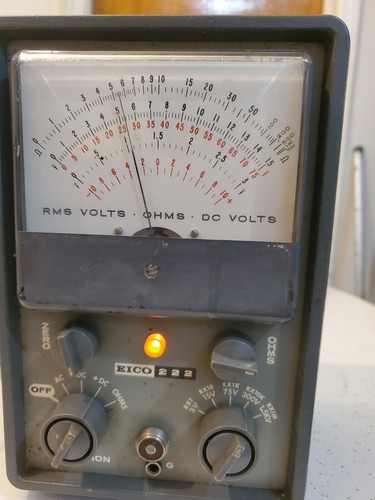 EICO 222 VACUUM TUBE VOLTMETER - VOLT OHM METER - NOT TESTED..POWER ON ...