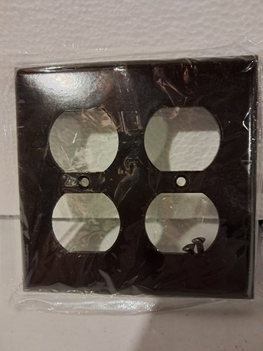 3 VTG Brown Eagle Bakelite Smooth Line Outlet Double Wall Plate Cover 2 ...