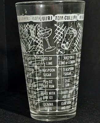 1960 COCKTAIL SHAKER Mixer ~Vintage Federal Glass ~Mid-Century Drink ...