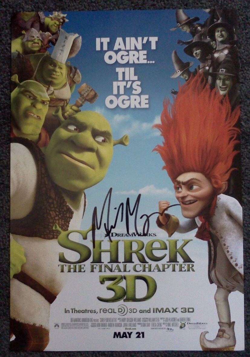 SHREK poster MIKE MYERS signed AUTOGRAPH PA8 | eBay