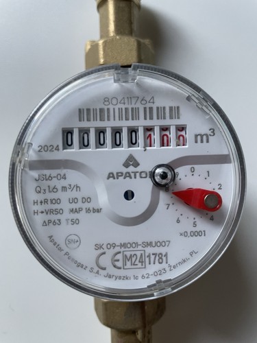 APATOR - WRAS Approved Single-Jet Cold Water Meter 1/2" BSP (15mm ...