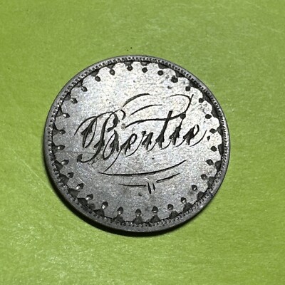 LOVE TOKEN BERTIE INITIALS ON 1865 THREE CENT NICKEL | eBay