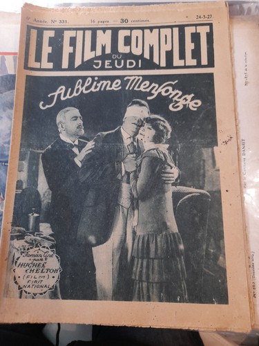 Revue Le film complet - Numéro 331 de 1927 - Sublime mensonge | eBay
