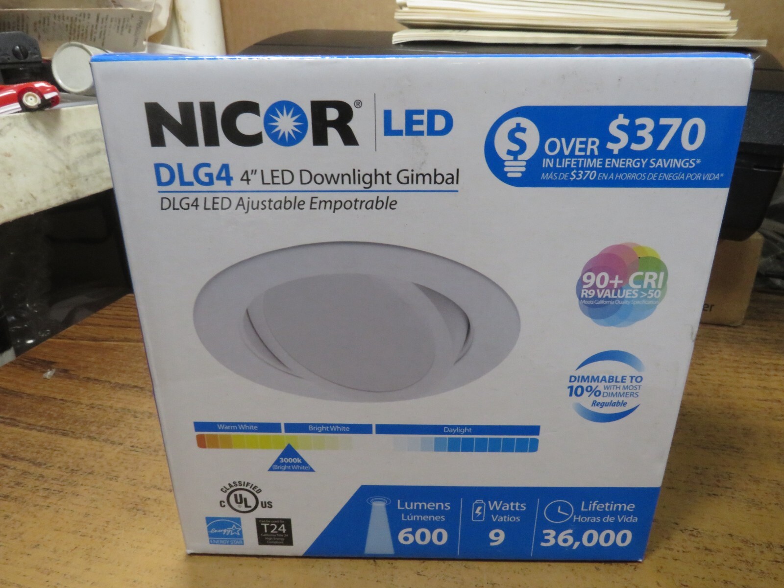 NICOR Lighting 4 inch LED Gimbal Downlight (DLG4-10-120-3K-WH) | eBay