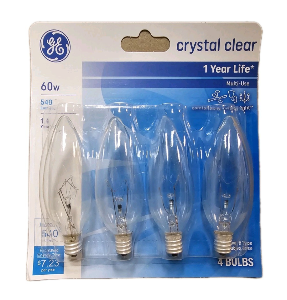 GE Reveal Light Bulb Soft White 60 W 455 Lumen E12 Candelabra Base 8 ...
