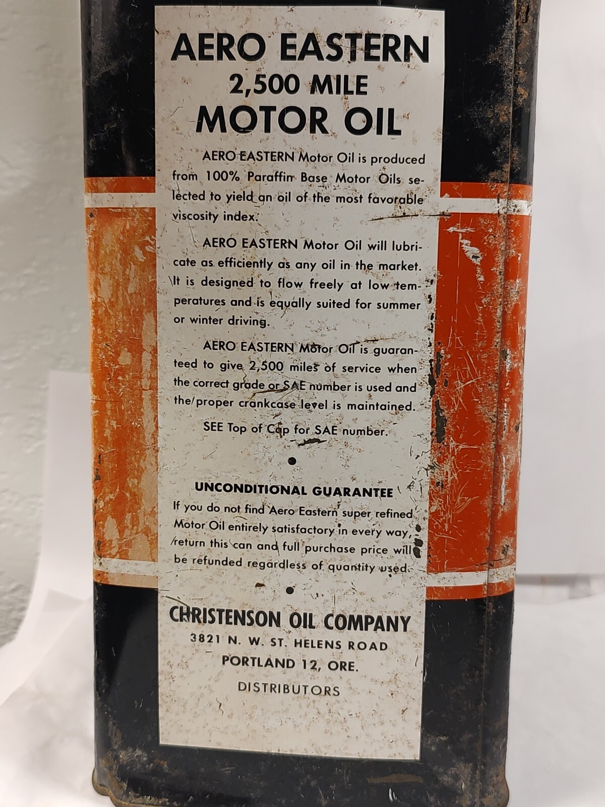 Vintage AERO EASTERN MOTOR OIL 2 GALLON CAN HARD ONE TO FIND | eBay