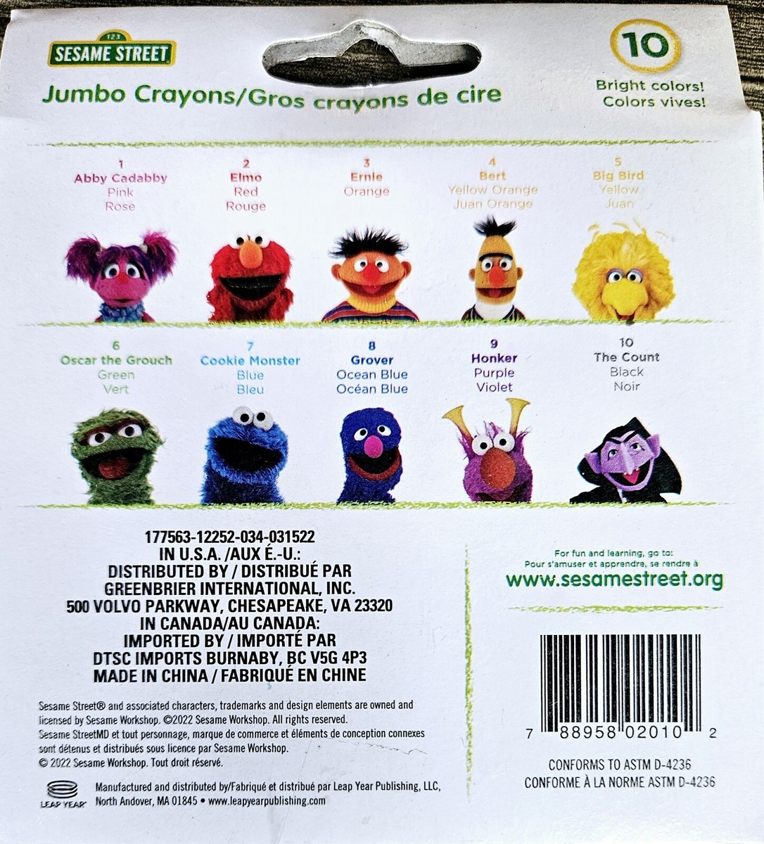 Sesame Street Character Templates NEW AUTHENTIC GSC Nendoroid 2051