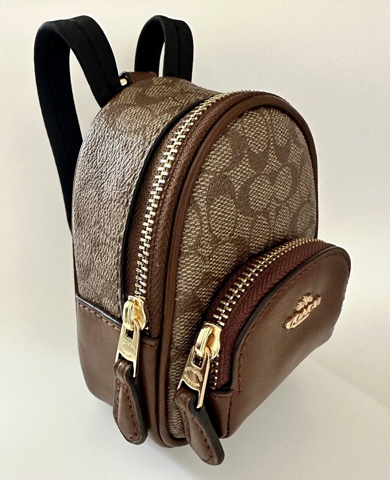 COACH 'MINI Court Signature Canvas Backpack' Unisex Keychain Charm ...
