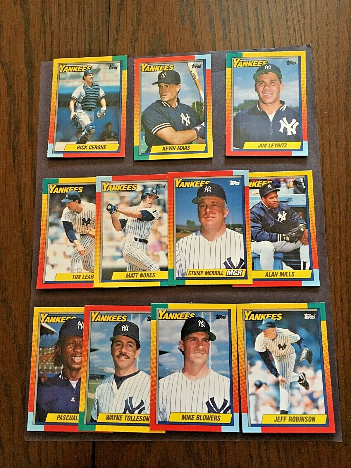 1990 Topps Traded New York Yankees Team Set (11Cards)+Kevin Maas Rookie ...