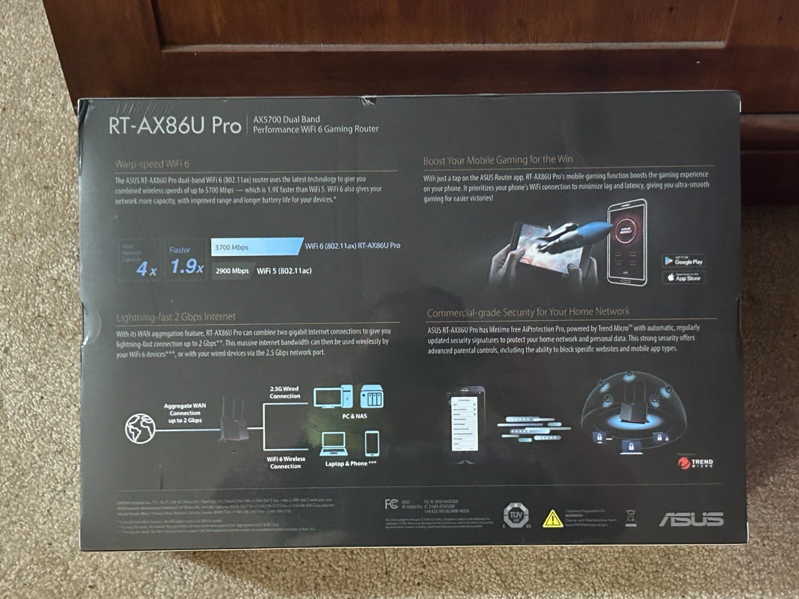 ASUS RT-AX86U Pro (AX5700) Dual Band Wireless Gaming Router for sale ...