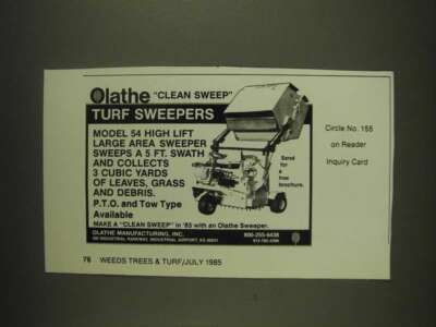 1985 Olathe Model 54 High Lift Large Area Sweeper Ad | eBay