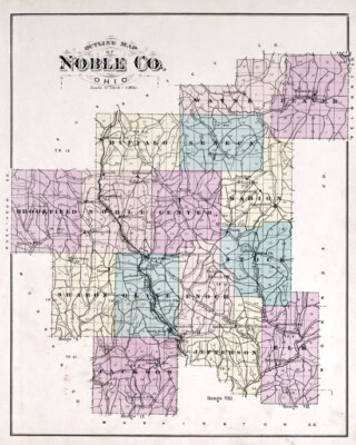 1876 Map of Noble County Ohio | eBay