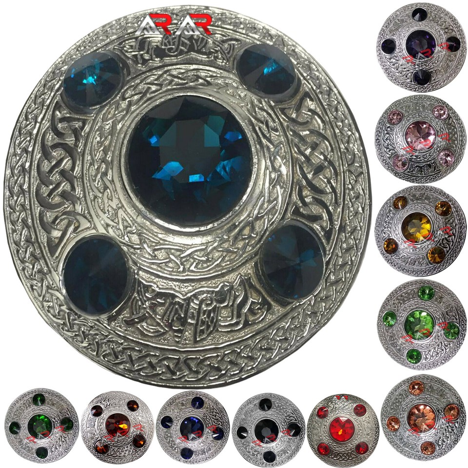 Scottish Kilt Fly Plaid Brooch Kilt Brooches Celtic Chrome Finish 5 ...