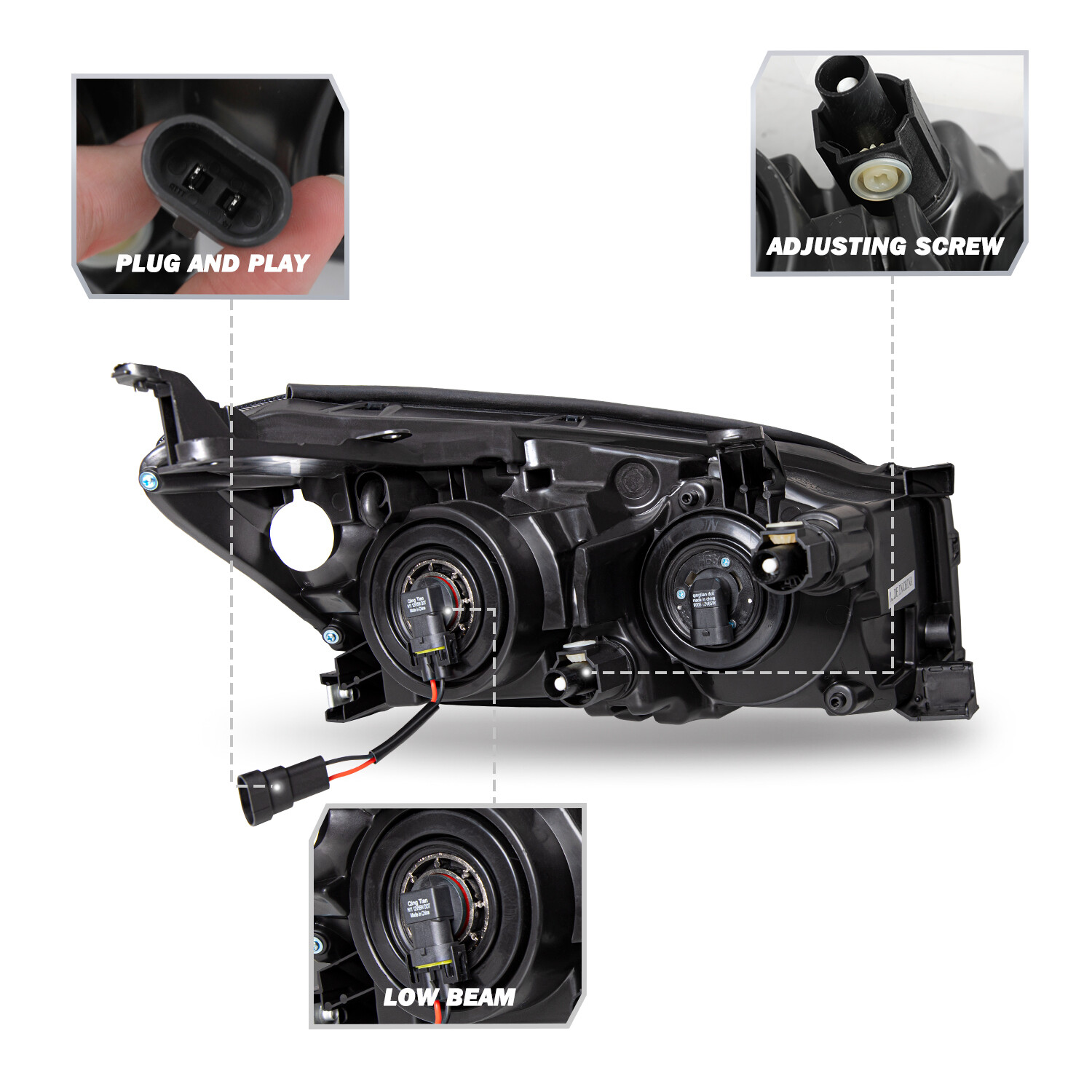 Fit 2009-2012 Toyota RAV4 RAV-4 Black Halogen Headlights Assembly ...