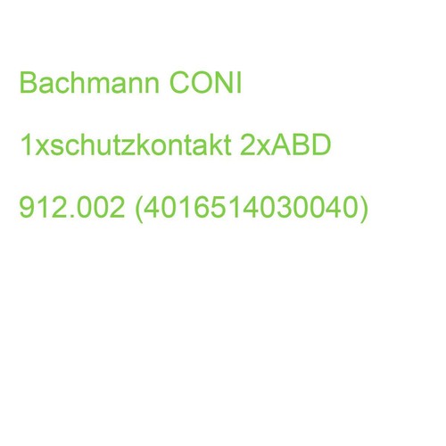 Bachmann CONI 1xschutzkontakt 2xABD 912.002 (4016514030040) | eBay.de
