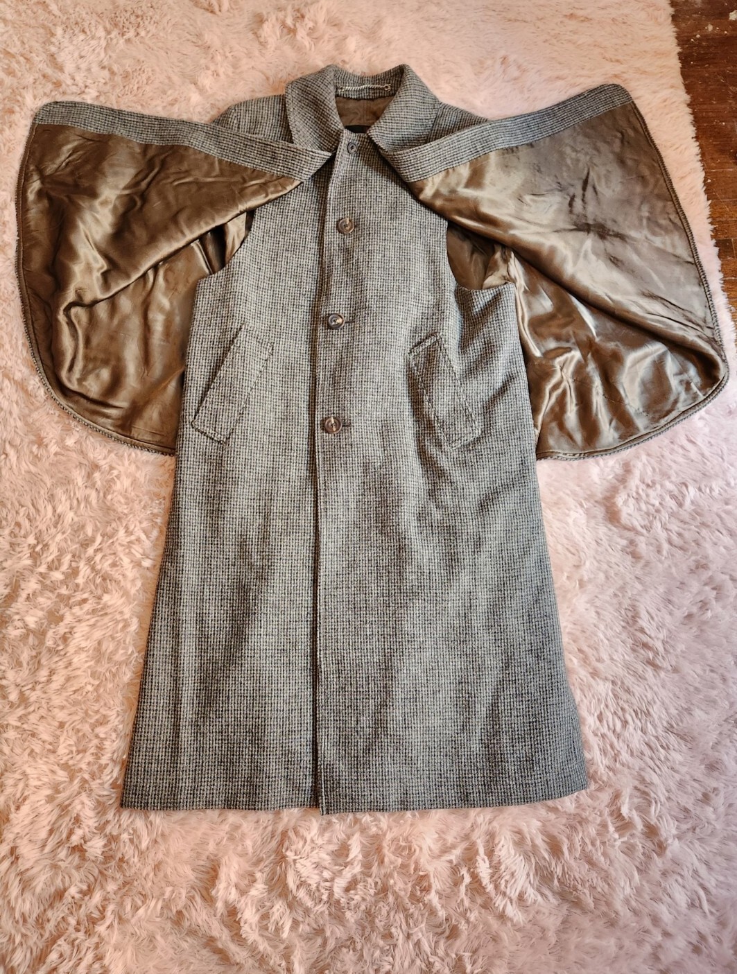 VINTAGE INVERTERE NEWTON ABBOT TWEED INVERNESS CAPE C… - Gem