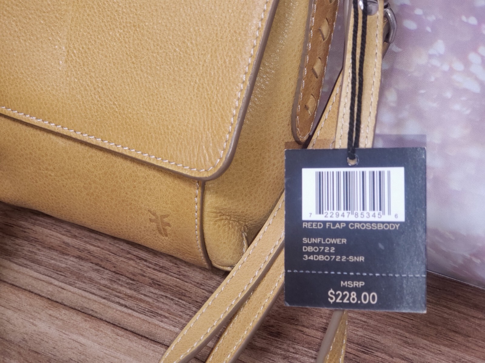 Frye Leather Reed Flap Crossbody Bag Wristlet Strap - Sunflower Yellow ...