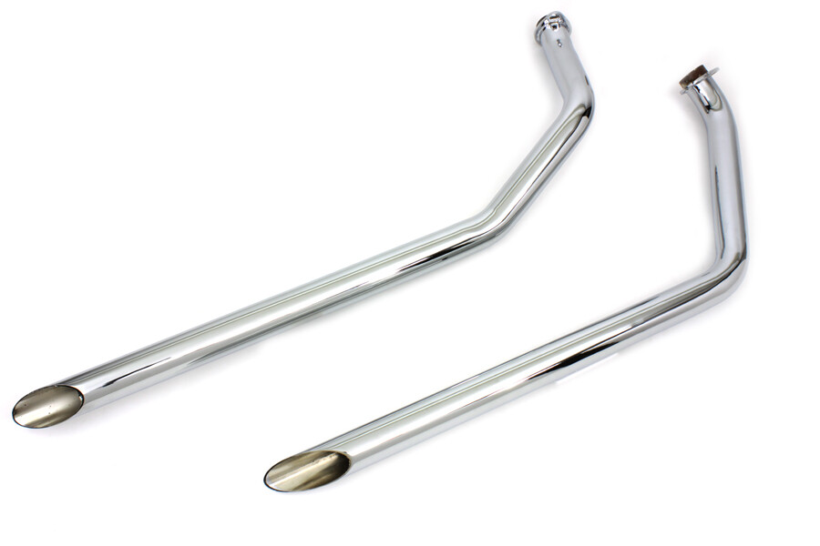 MCM Exhaust Drag Pipe Set Slash Cut Chrome fits Harley Davidson | eBay