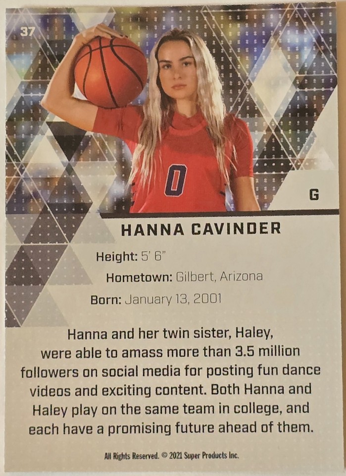 Hanna Cavinder 2021 SUPER GLOW 1st Ever Silver #37 | eBay