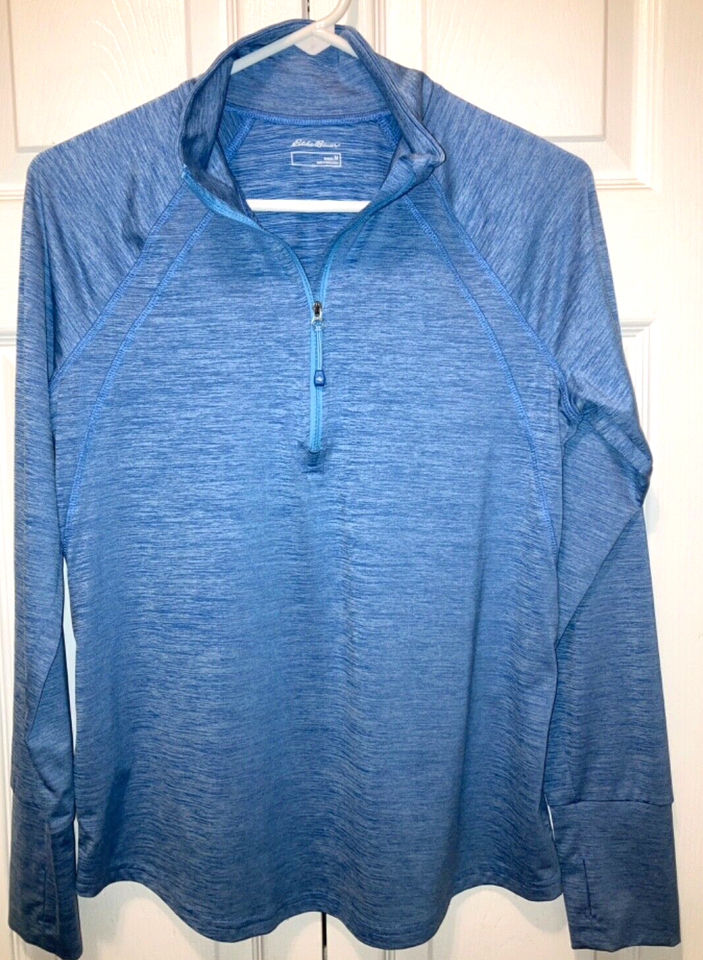 NEW Eddie Bauer Woman's Blue Athletic Zip Up Pullover Top Zipper ...