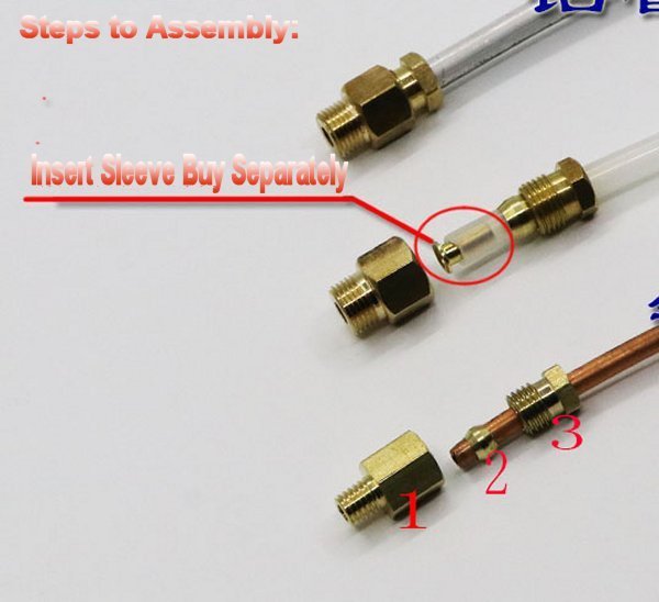 Fitting Metric M6 M6x0.75 Male to Compression 4mm OD Metal or Nylon ...