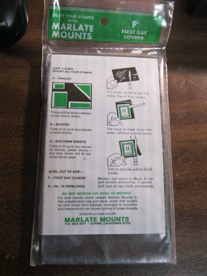 New package of 18 Marlate Mounts for First Day covers F mount | eBay